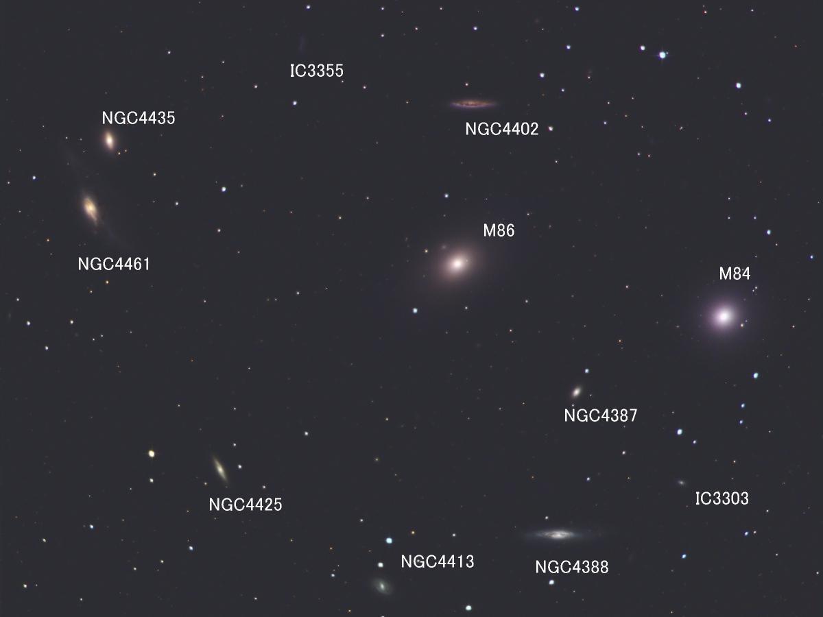 M84 M86 おとめ座銀河 12/29.30撮影: 小さな天文台